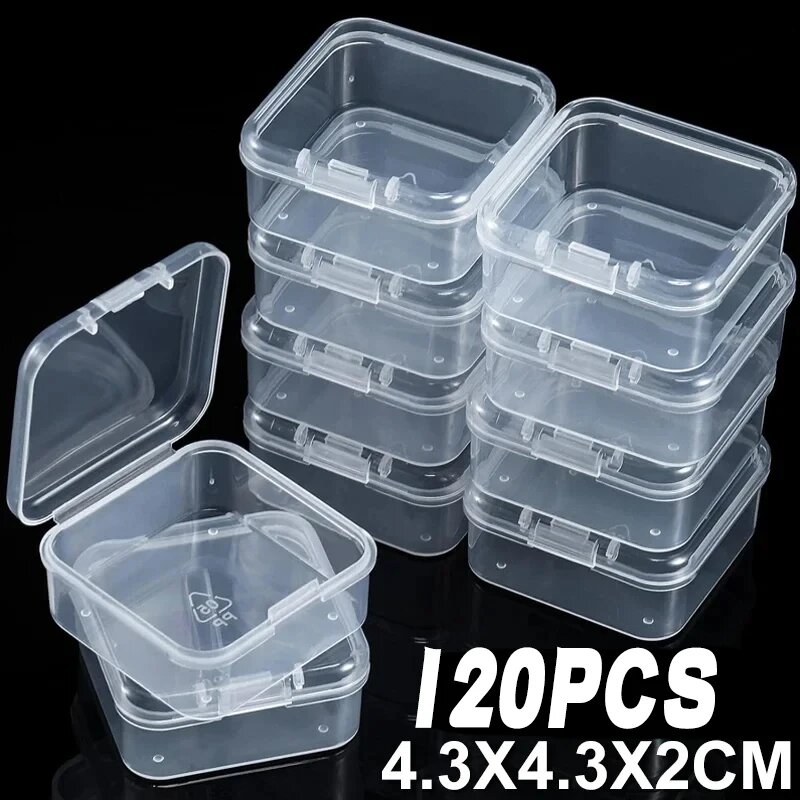 Пластиковые мини-ящики для хранения 4.3x4.3 см, 120шт, цвет A