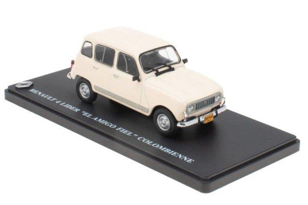 Модель коллекционная ALTAYA Renault 4 lider el amigo fiel colombienne 1990 white