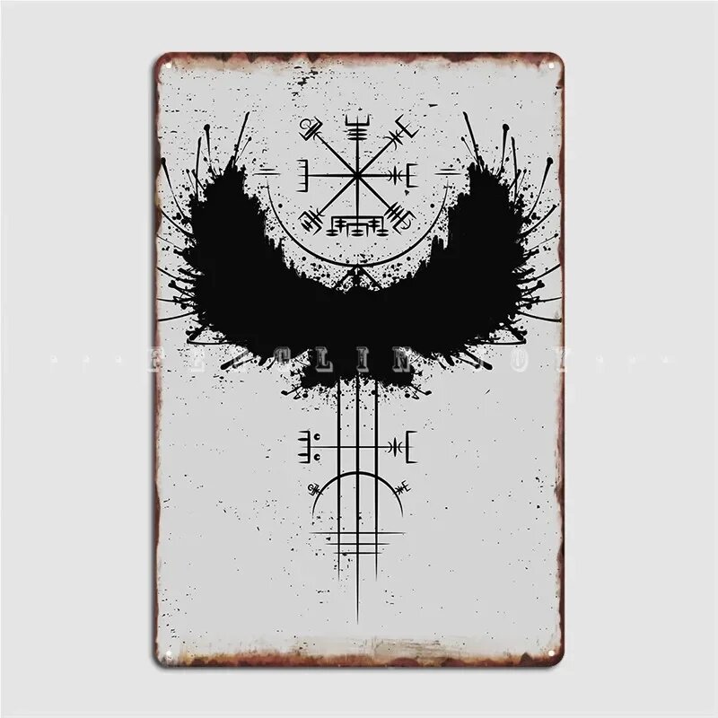 Металлическая вывеска Равен Викинг Vegvisir 20X30см, As The Picture