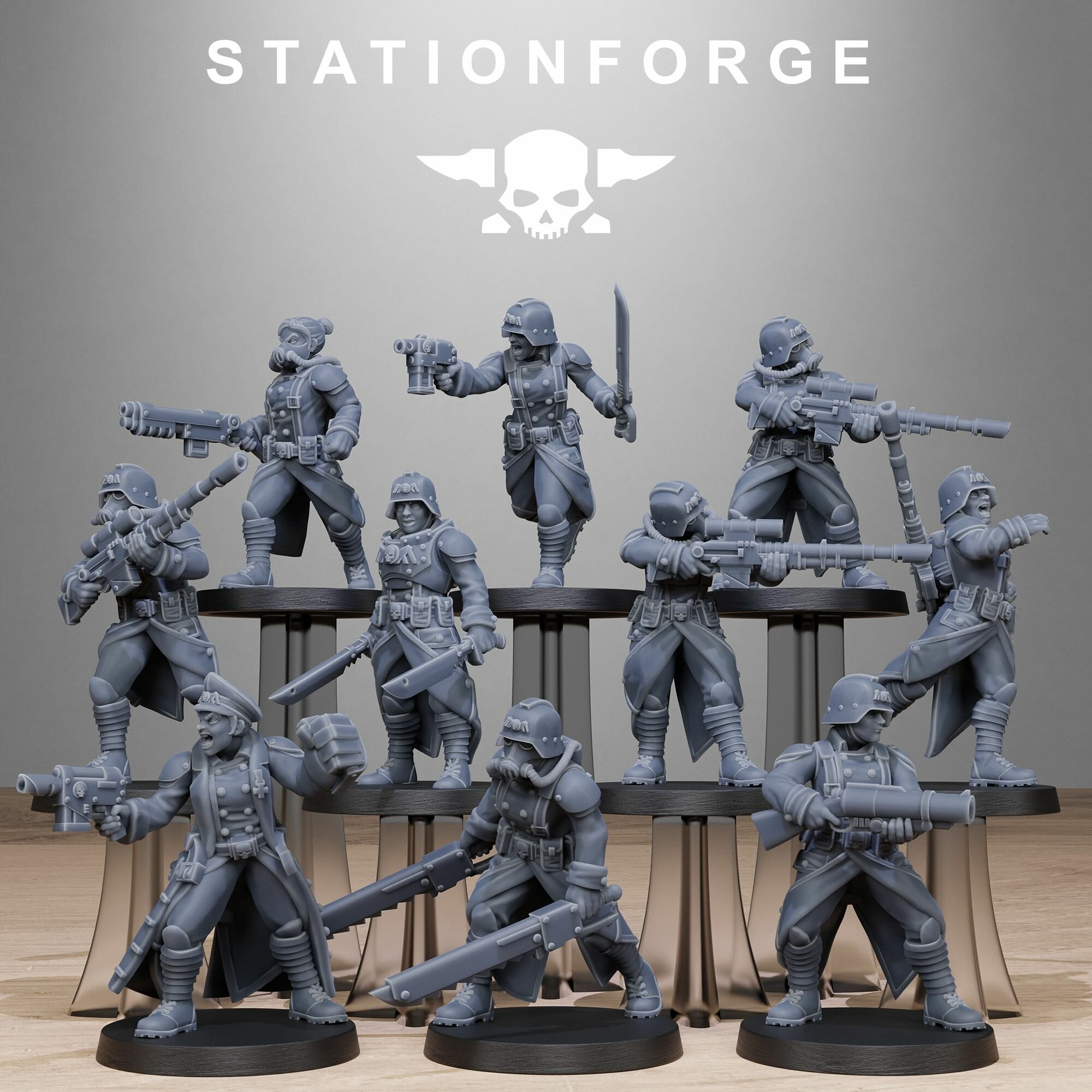 GrimGuard Steel Sisters. С подставками. Warhammer 40.000
