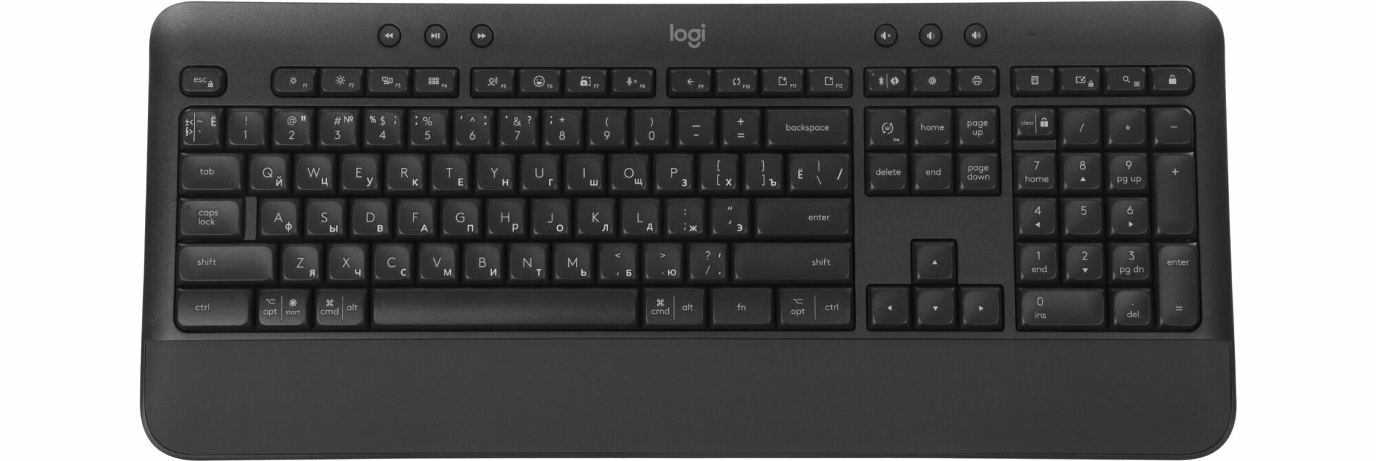 Клавиатура Logitech K650 черный USB беспроводная BT/Radio Multimedia (920-010954) Keyboard Logitech K650 black USB Cordless/BT Multimedia (920-010954)