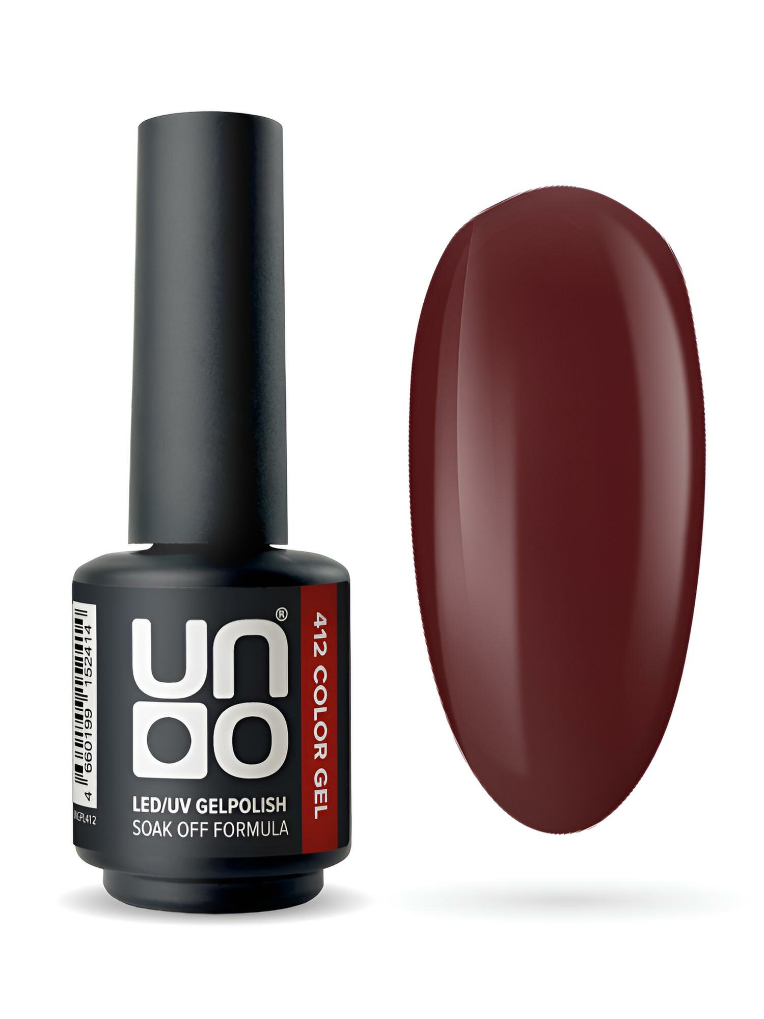Гель-лак UNO Real Red - 412 Темно-красный - Dark Red, 8 гр, без эффектов