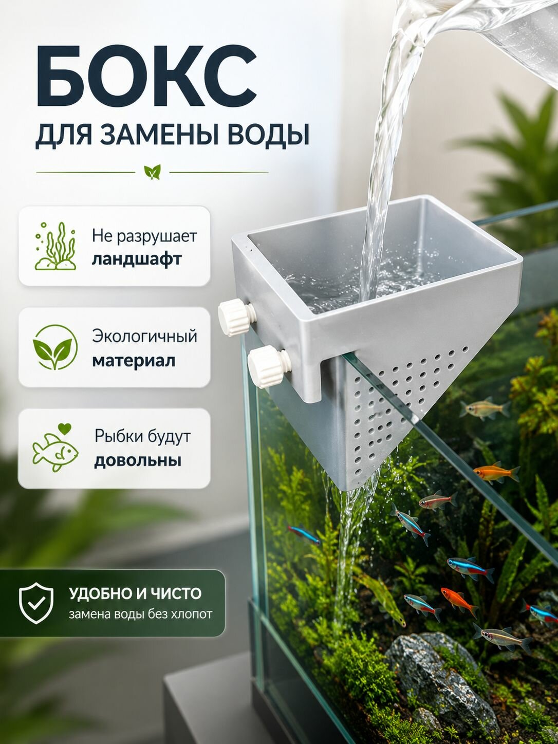 Бокс для замены воды в аквариуме