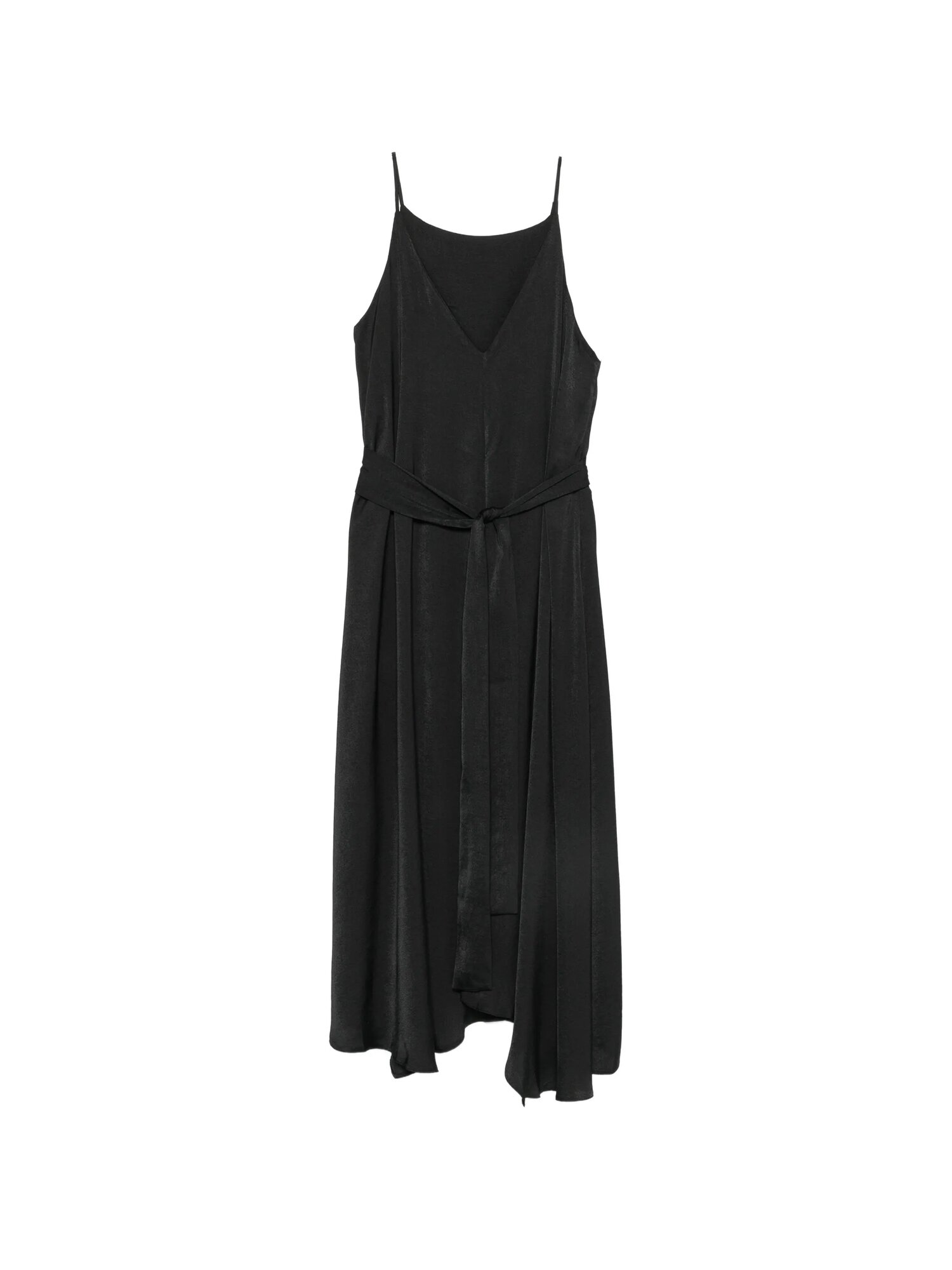 Платье V-neck belted asymmetric midi dress