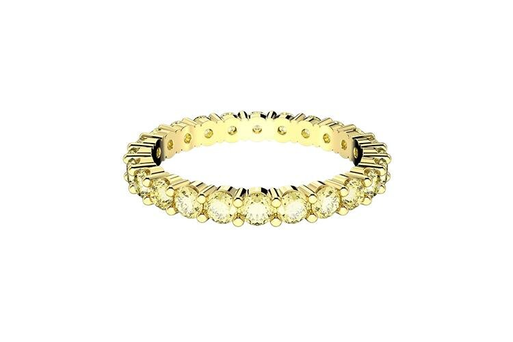Кольцо обручальное, кристаллы Swarovski