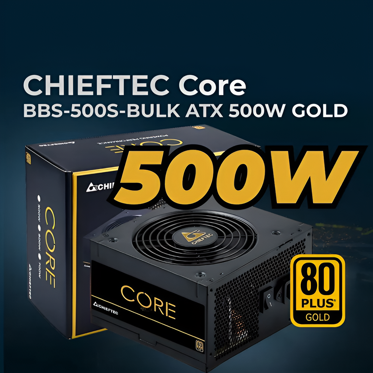 Блок питания Chieftec 500W CORE, 120 мм, 80 PLUS Gold (BBS-500S-Bulk), (OEM)