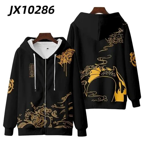 Game Arknights 3D прин hoodie 4XL, zipper hoodie