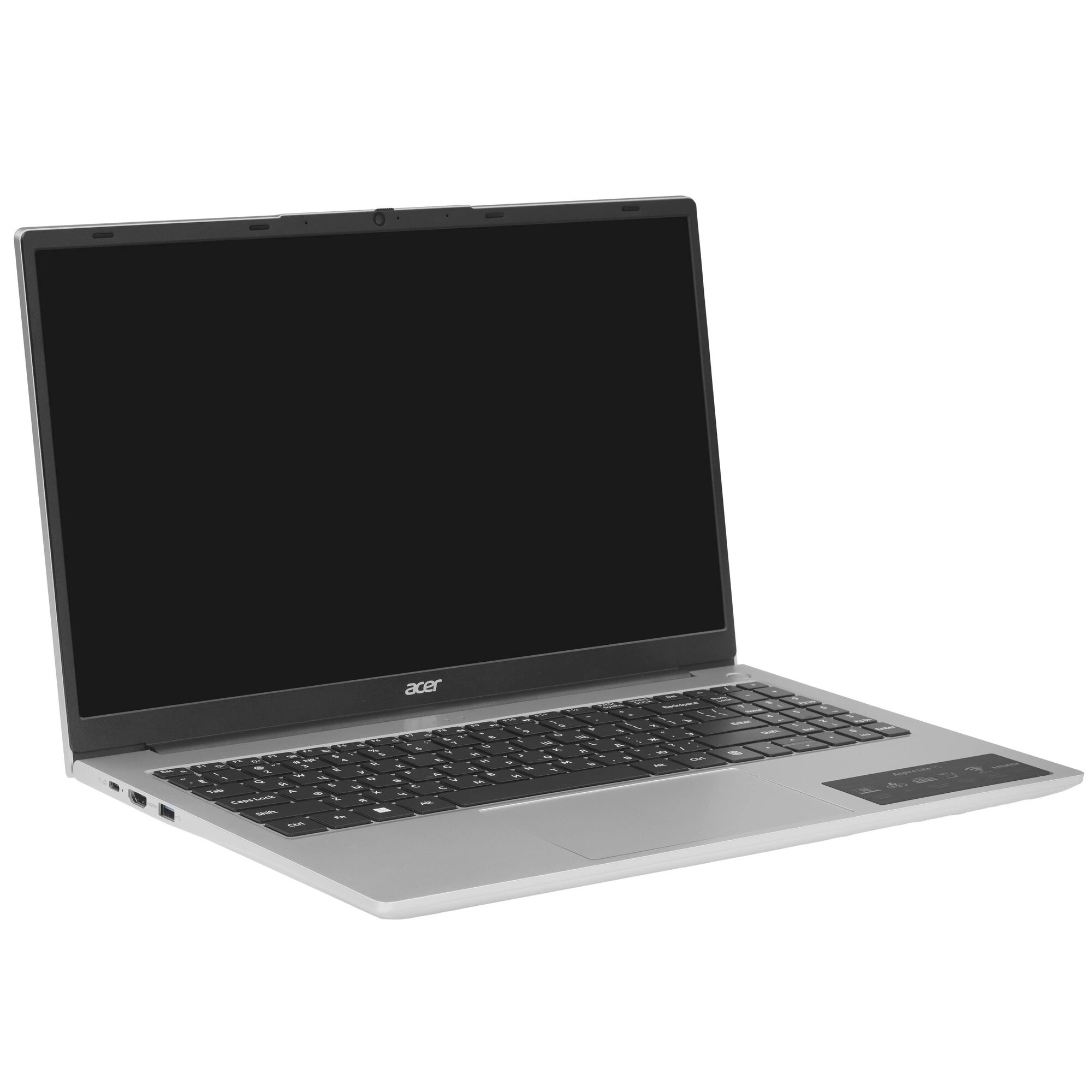 15.6" Ноутбук Acer Aspire Lite AL15-32P-С1КD/ Intel UHD Graphics/ RAM 8 GB DDRS, SSD 256 GB, Windows 11 Pro+Office 2021/ Silver/Серый, Русская-английская раскладка