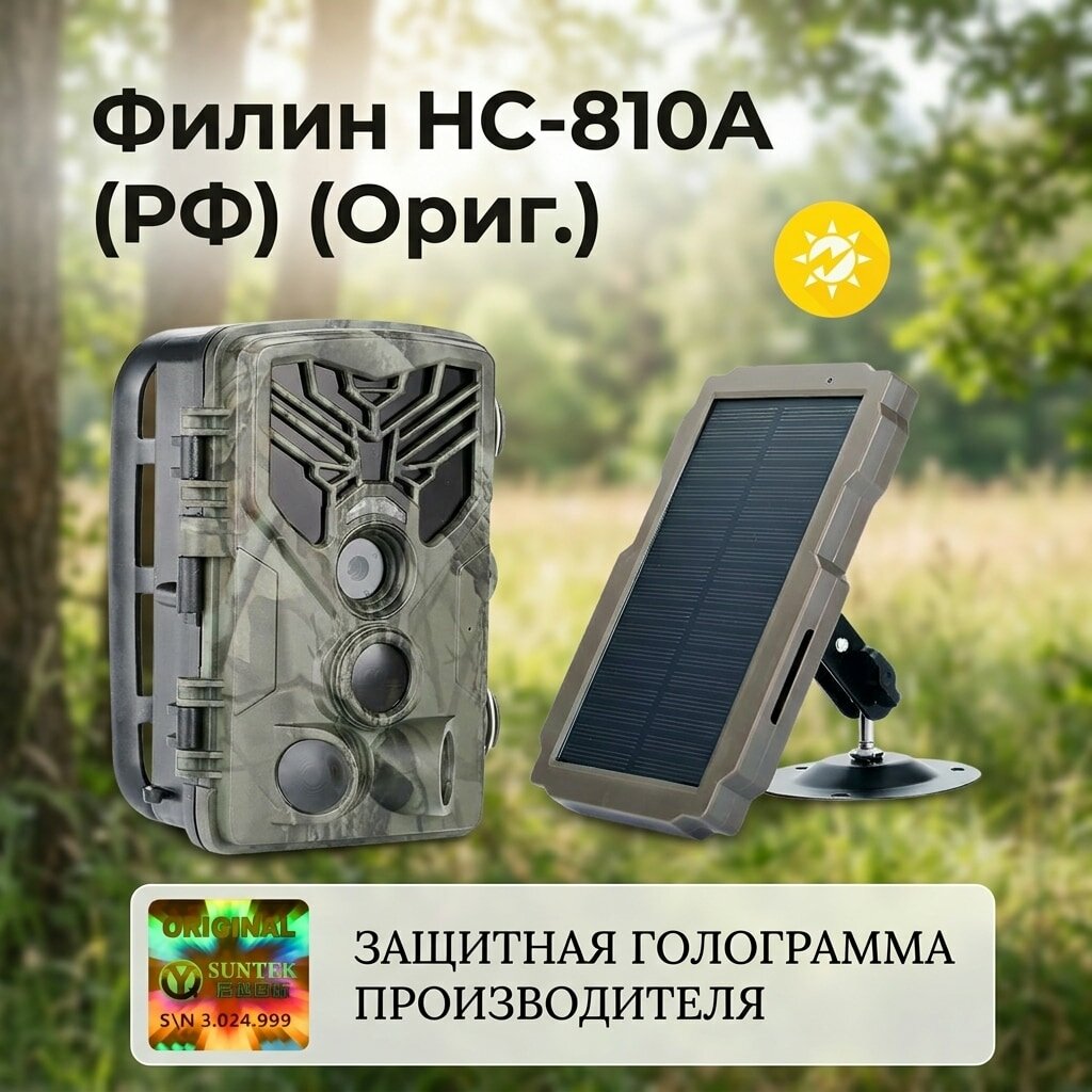 Набор фотоловушка Филин HC810a и солнечная панель SP-08 Dual