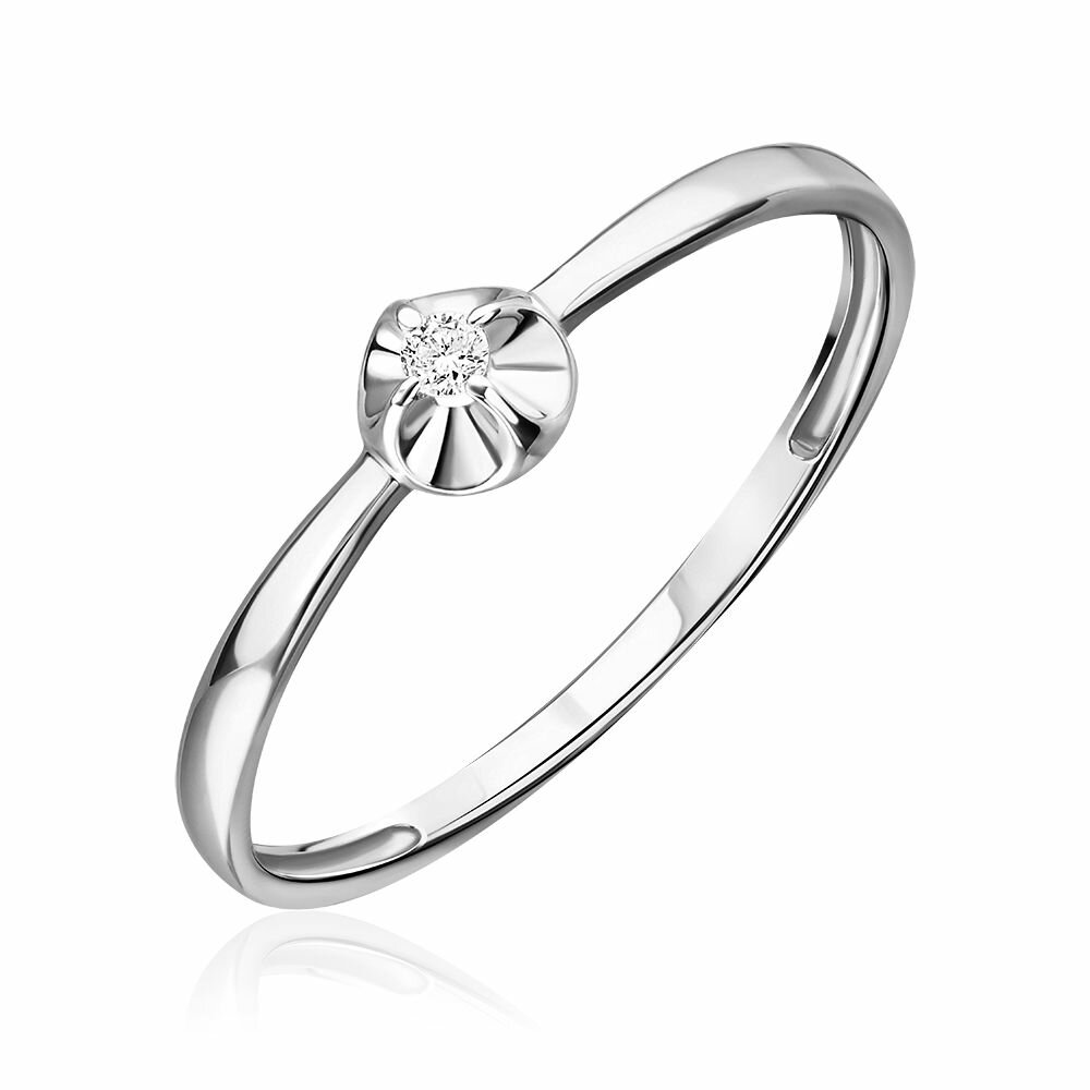 Кольцо помолвочное PLATINA, белое золото, 585 проба, родирование, бриллиант