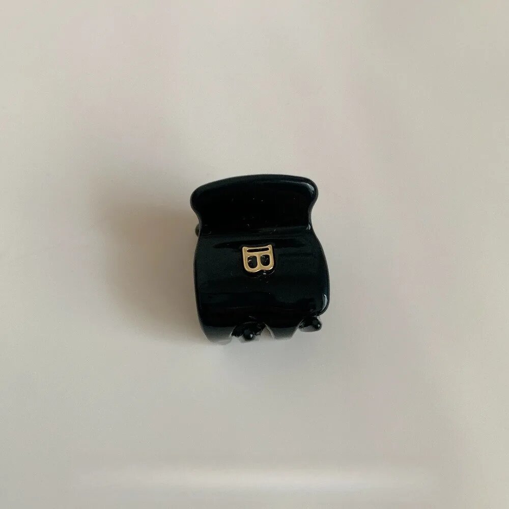FSUNION заколка-краб для волос из ацетата, для высокого хвоста Черный, Small Black