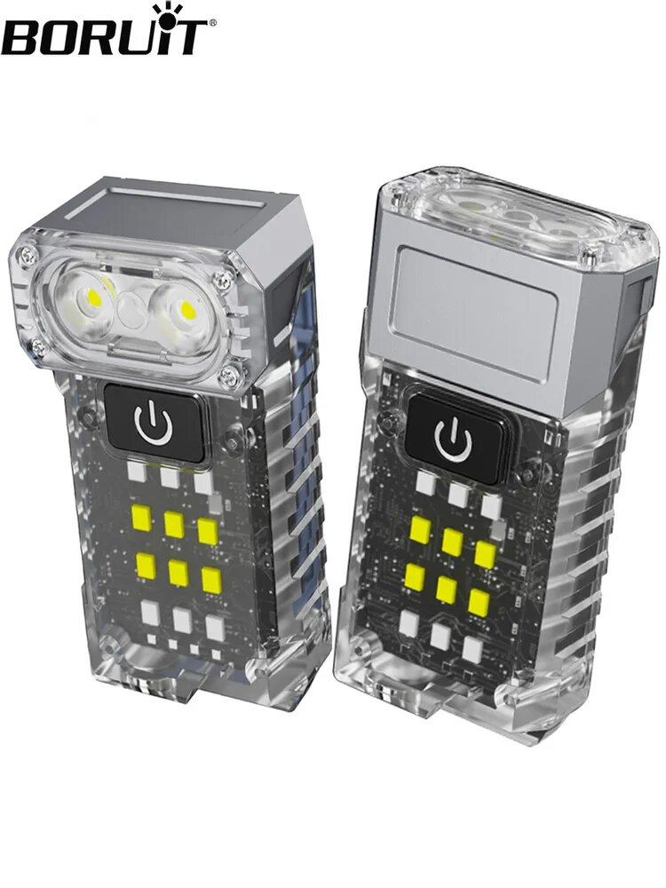 Boruit Фонарь-прожектор 500LM, 5 Вт, 12 светодиодов, встроенный аккумулятор, IPX4, 6000-8000 K, 100 м