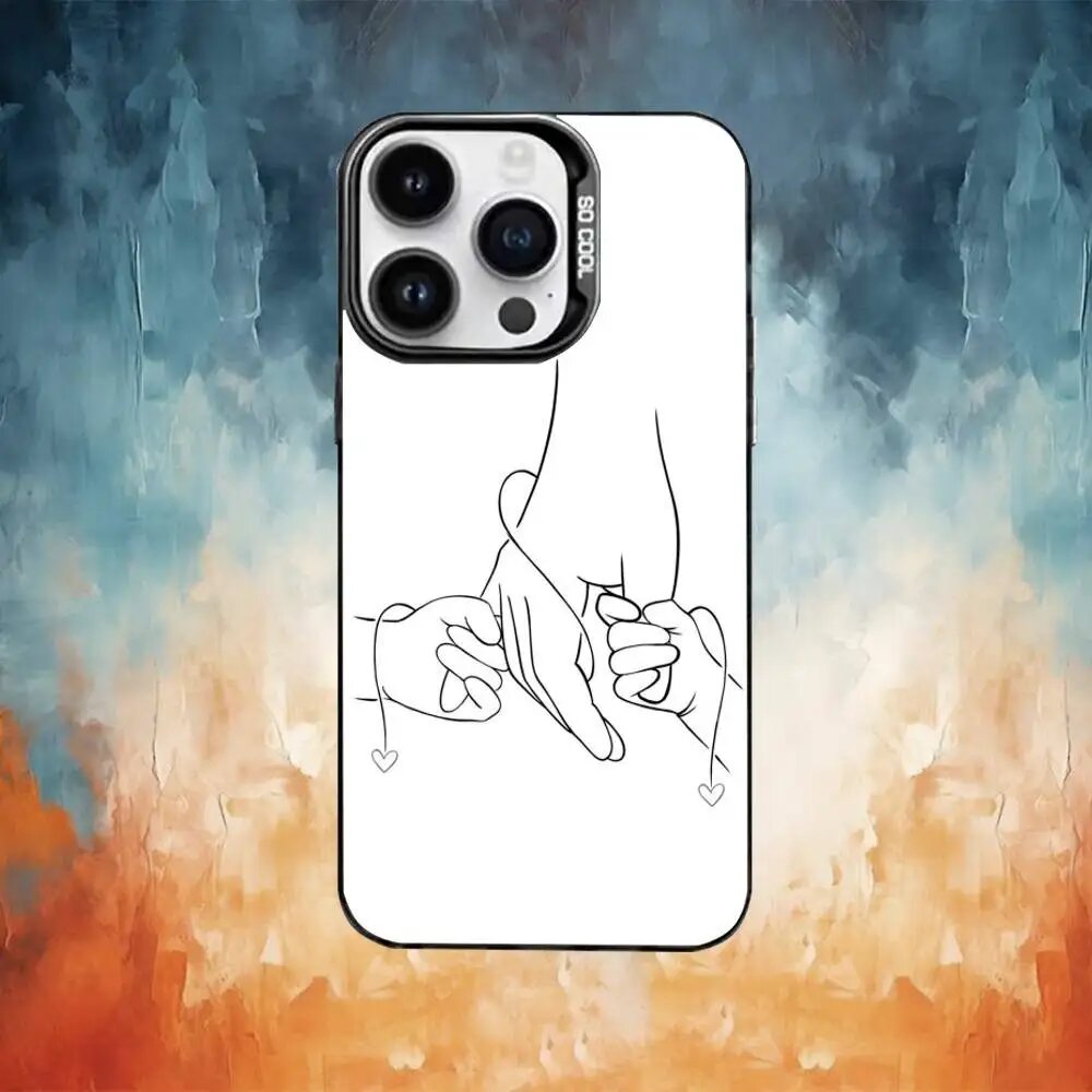Чехол для телефона «Мама, дочь, сын, папа», для iPhone 17,16,15,14,13,12,11 Plus, Pro Max, черный яркий матовый противоударный чехол