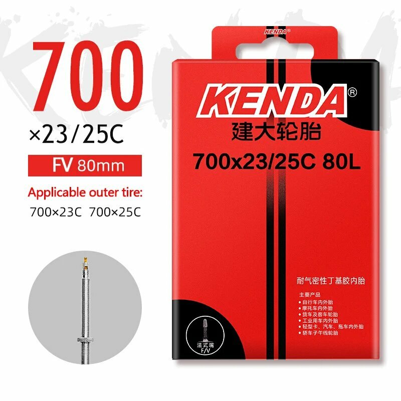 KENDA Велотрубка 700x23/25C FV 80mm, Красный