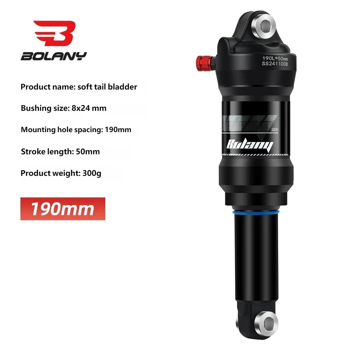 BOLANY MTB Даунхилл Воздушный Амортизатор 165/190 мм