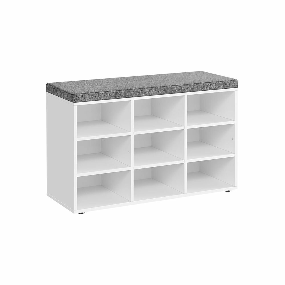 Скамейка для обуви VASAGLE -с сидением, 30.3 x 78.5 x 48 см, цвет белый/серый, LHS009W14