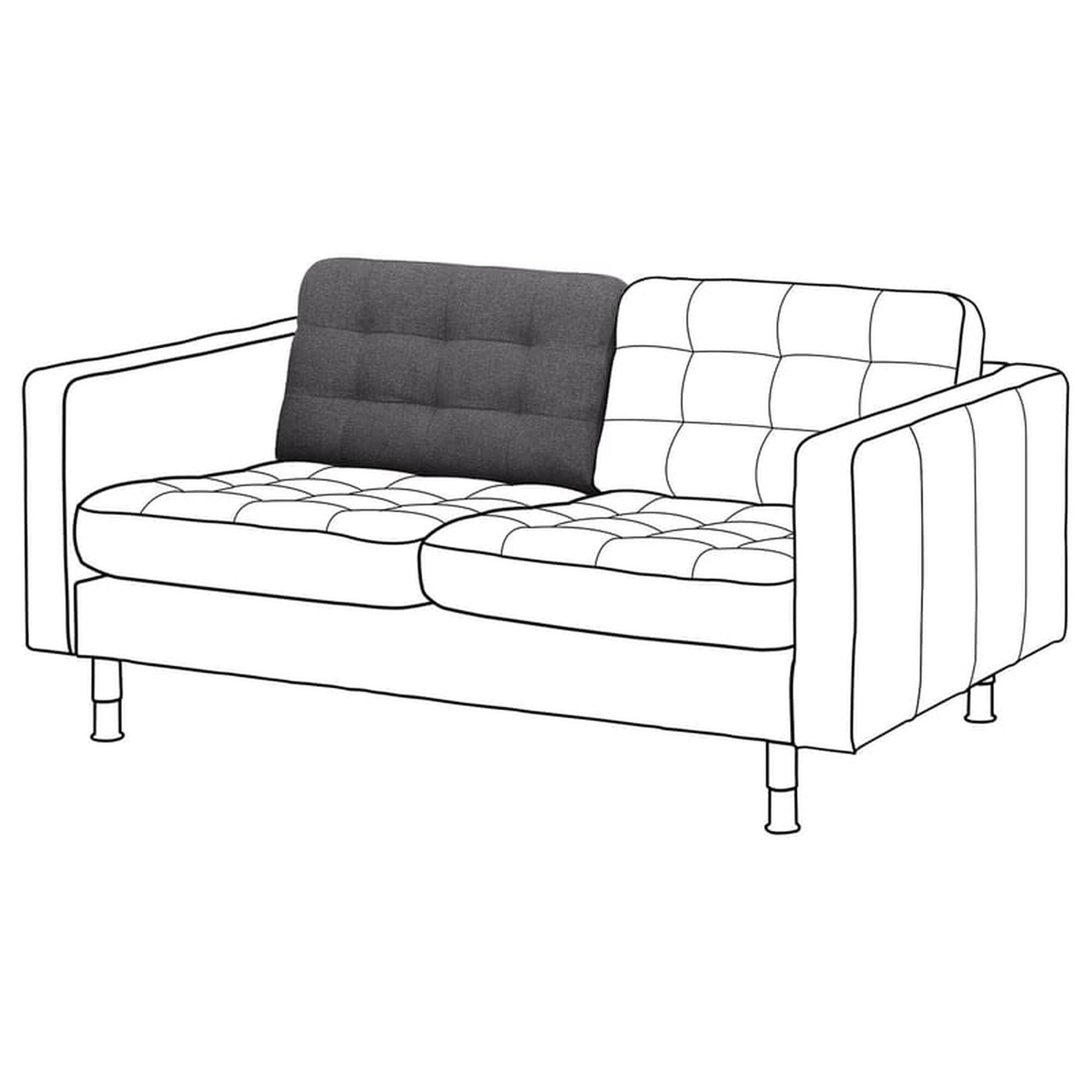 Подушка спинки дивана IKEA LANDSKRONA, тёмно-серый 804.980.29
