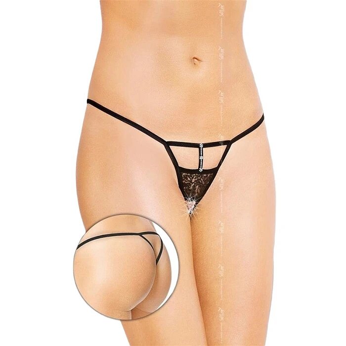 Стринги SoftLine Black Pants and Thongs, черные, размер 44-48