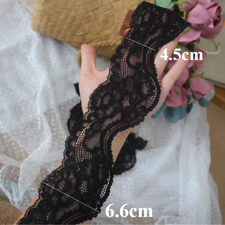 Черный кружевной трим Style A Black, 3 ярда