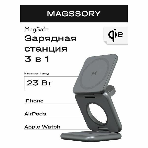 Беспроводное зарядное устройство Magssory WCH063 полуночный