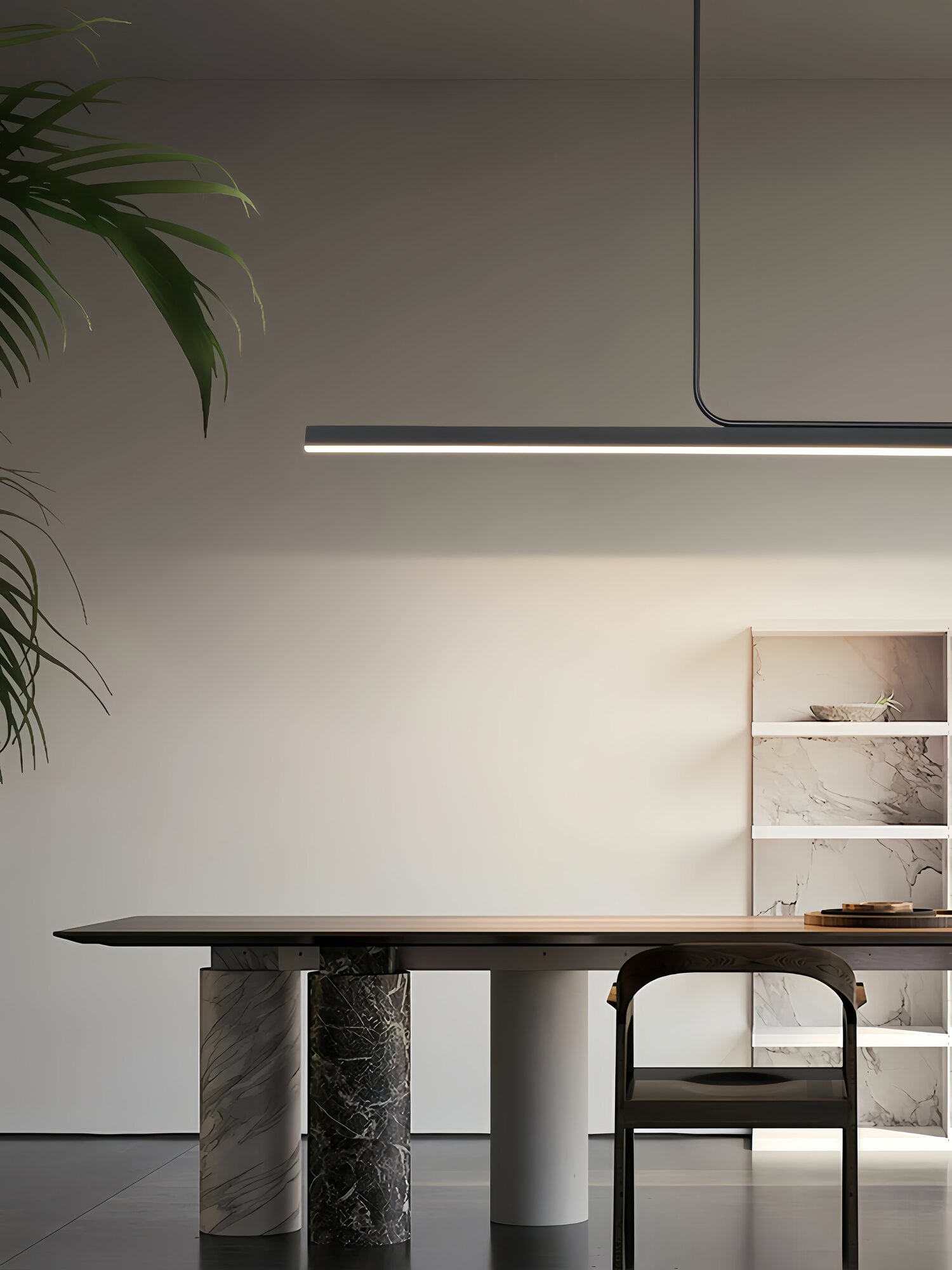 Подвесная LED люстра RUIXTIPAD TM234, черная, прямоугольная, 120 см, 3 цвета света, для гостиной — фото 1
