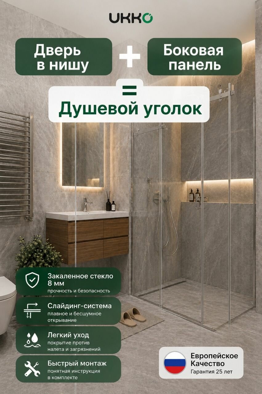 Боковая секция душевого ограждения 195*80 см UKKO