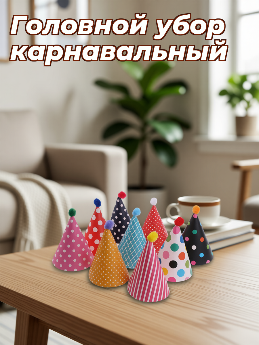 11 Шляпок Для Дня Рождения Конусообразных С Помпонами Подходит Для Большинства Размеров