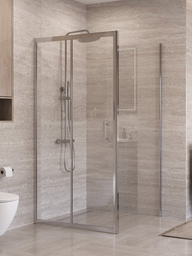 Душевой уголок BelBagno Формат (Uno) 195-A-1-100-C-Cr профиль хром, стекло прозрачное