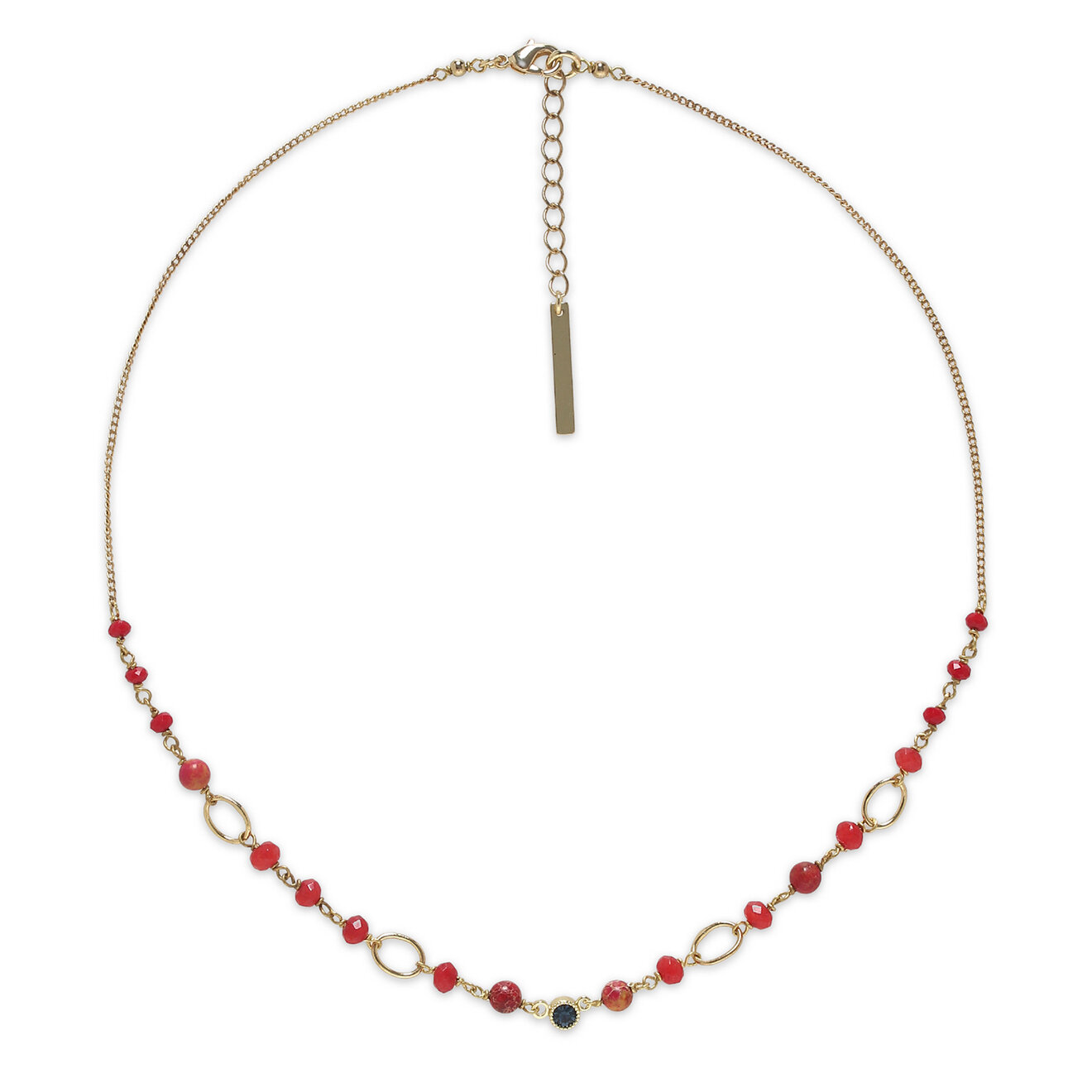 Колье, яшма, кристаллы Swarovski