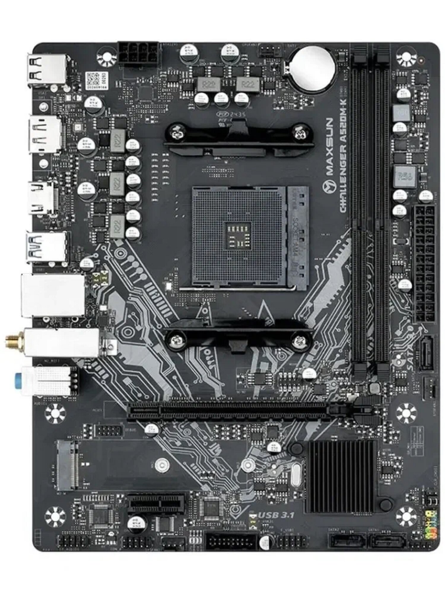 Материнская плата MAXSUN MS-Challenger A520M-K WIFI Micro-ATX AM4 AMD A520 2xDDR4 (ГБ)