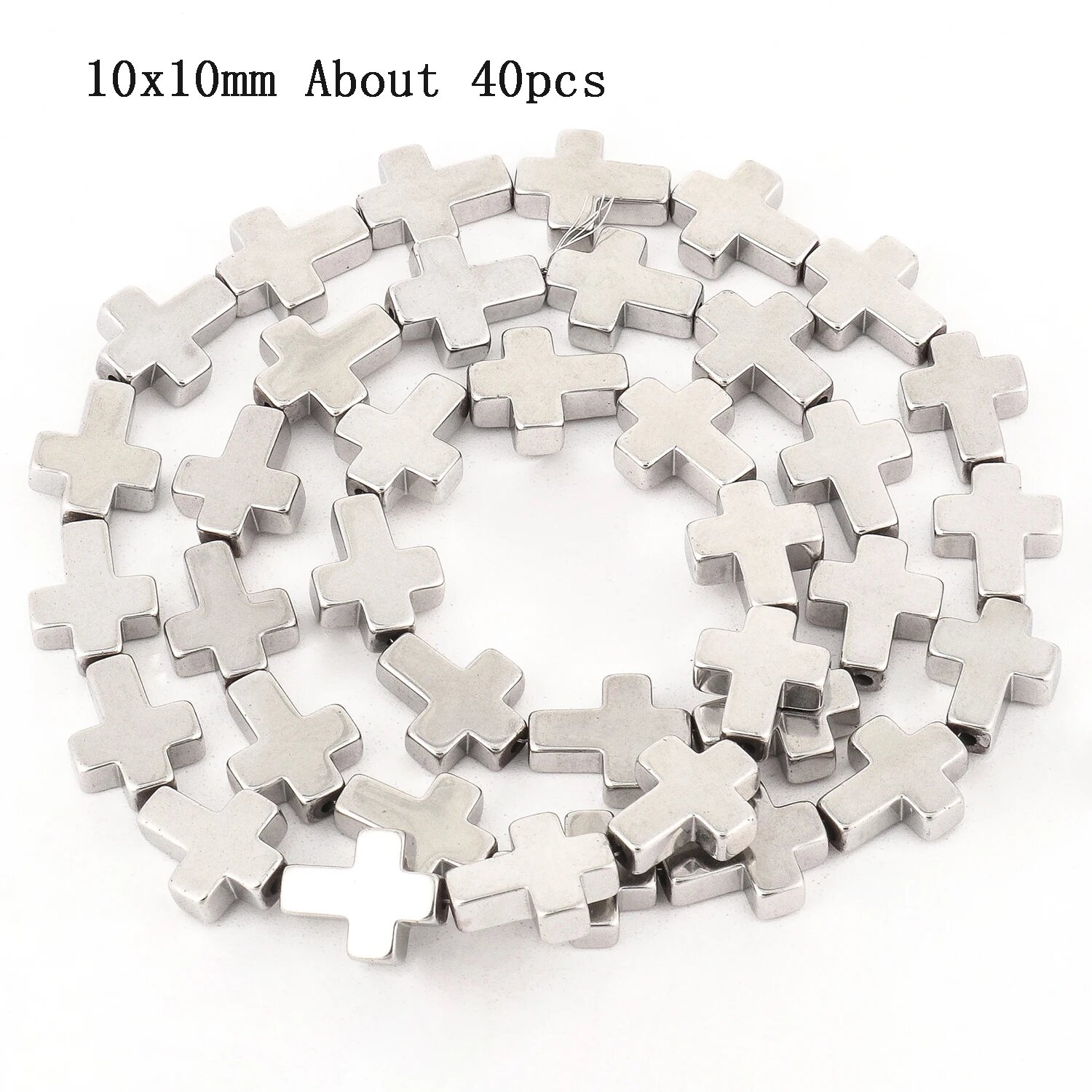 Гематитовые бусины для браслета TTUIJI Белый, style16-10x10mm