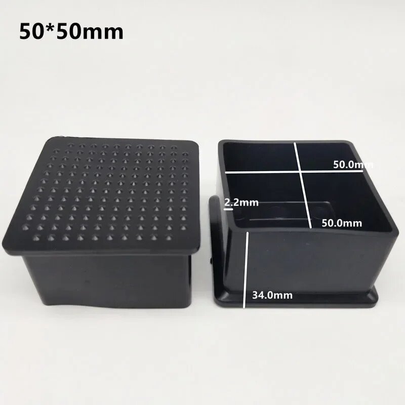 Заглушки мебельные черные 50x50mm, 16 шт.