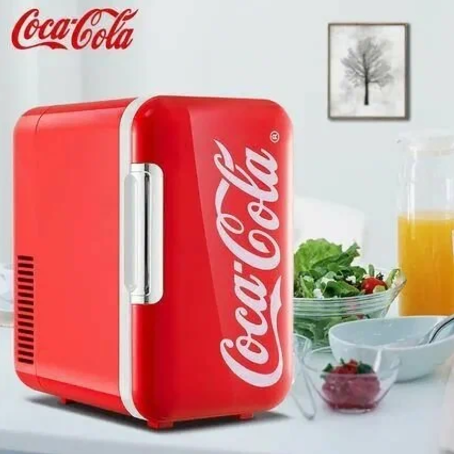 Холодильник для напитков с надписью "Coca-cola", красный, 6L