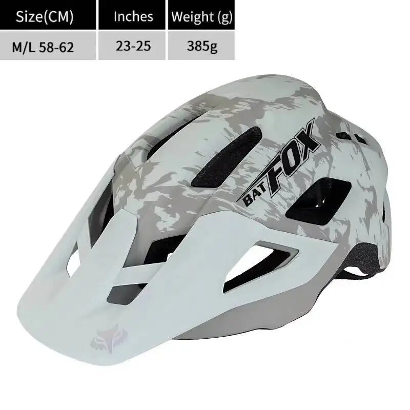 BATFOX Мужской велосипедный шлем MTB Белый, Khaki camouflage