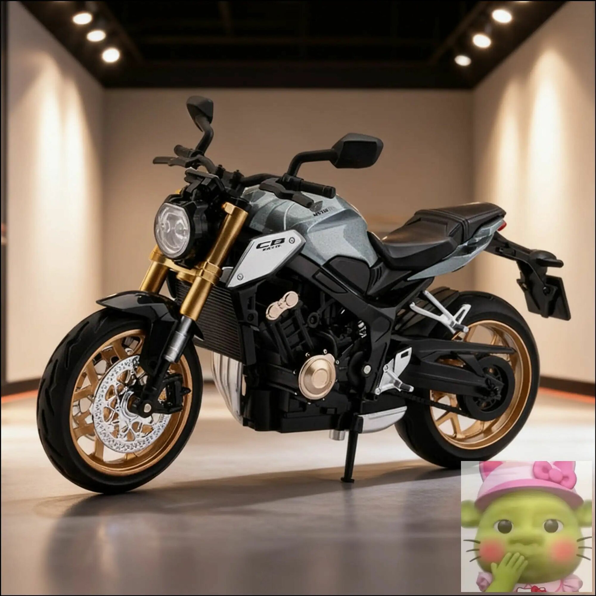 Модель мотоцикла Honda CBR650 1:12, металлическое литьё, с светом и звуком, подарок для детей Хонда CBR650