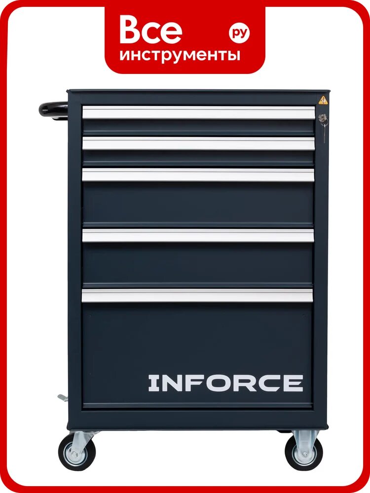 Инструментальная тележка Inforce 5 ящиков 755х465х935 06-01-21