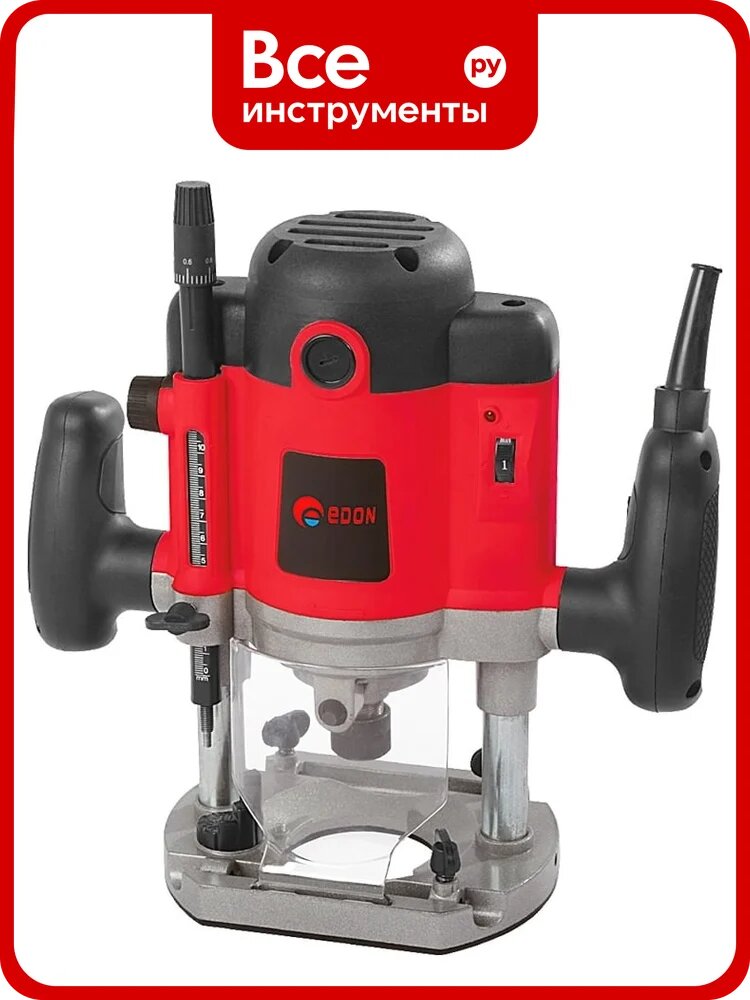 Фрезер электрический Edon PR-12/1900, 1900Вт, 8000-23000об/мин, 3 фрезы в комплекте