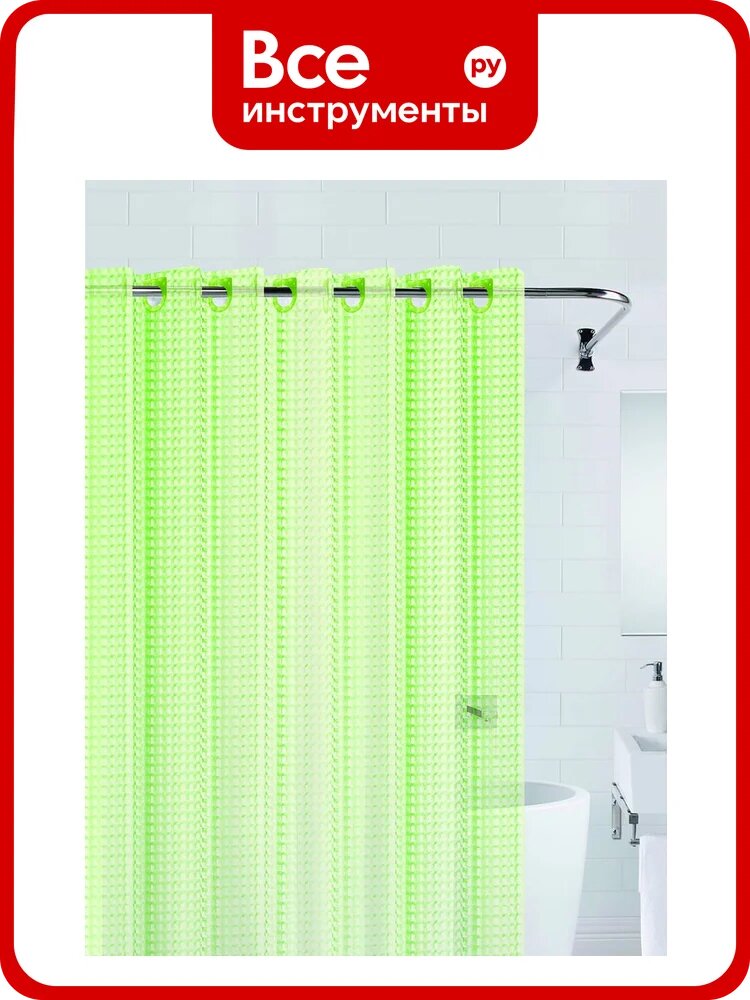 Штора для ванной комнаты Bath Plus 3D зеленый, 180х200 NFD-3D-green