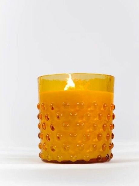 Свеча Мёд/Сандал "Anna von Lipa", в стеклянном стакане 150 мл Hobnail Candle 200g, Amber