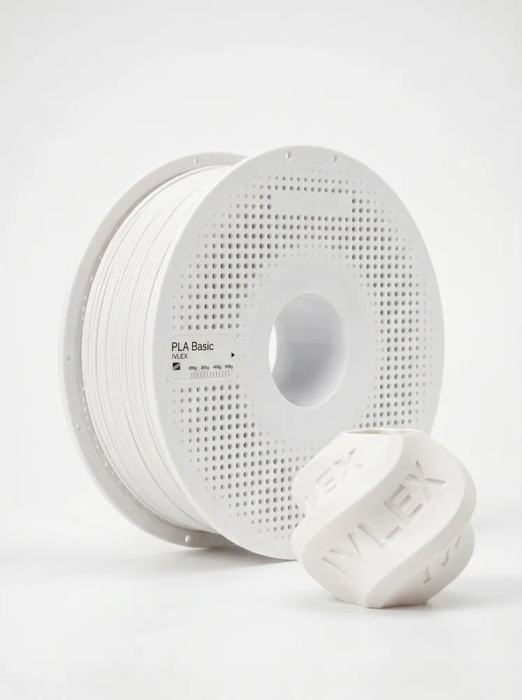 Пластик PLA Basic Jade White (10100) Bambu Lab, Белый, 1кг, для 3д принтера (на катушке)