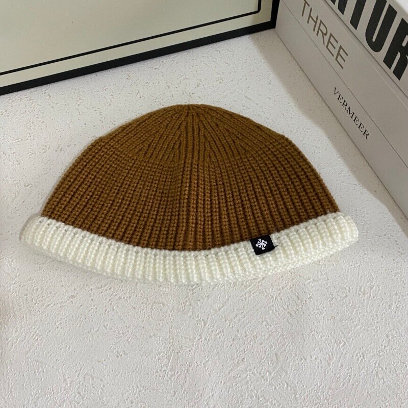 DIY Бини Блок Цвета Унисекс Осенне-Зимняя Короткий Козырьек Акрил