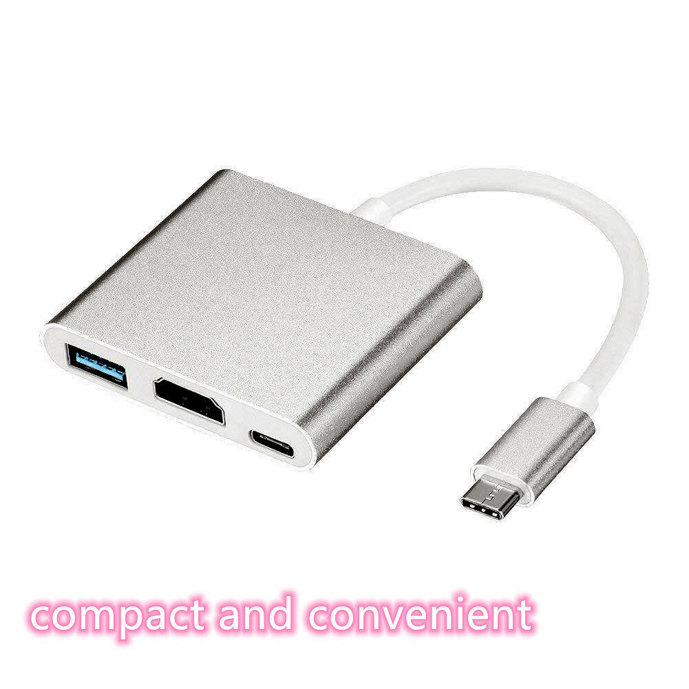 3-в-1 кабель USB-C к HDMI, USB 3.0 и PD-зарядка для телевизора, монитора и смартфона