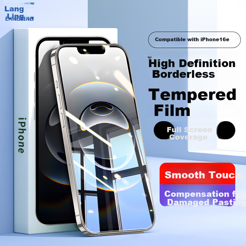 2 шт. стеклянная защитная пленка для Apple iPhone 16e - прозрачная, ударопрочная, с защитой от отпечатков пальцев