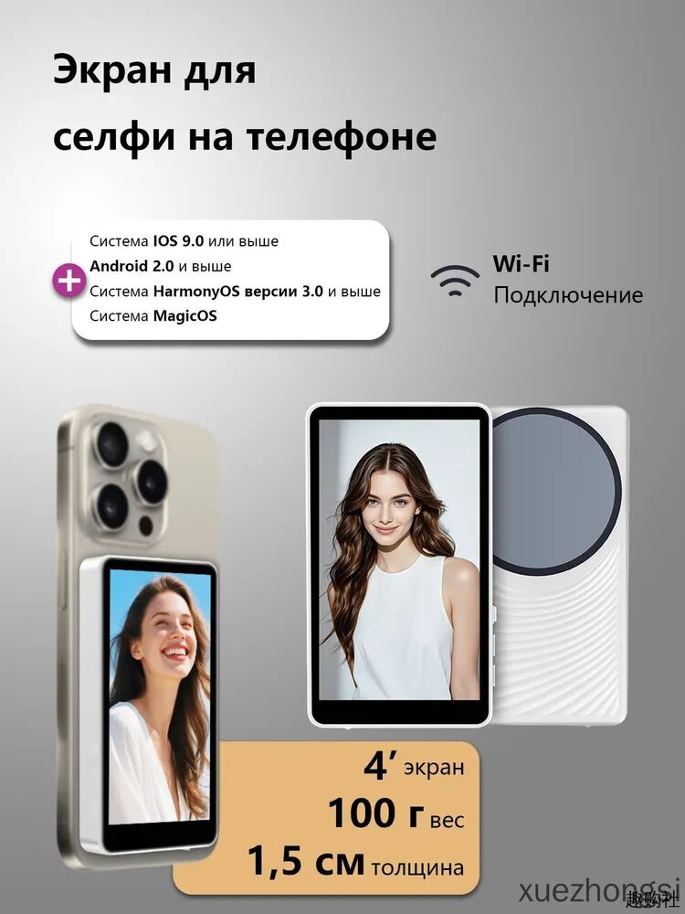 Селфи-экран для мобильных телефонов, селфи-монитор для видеоблога iphone