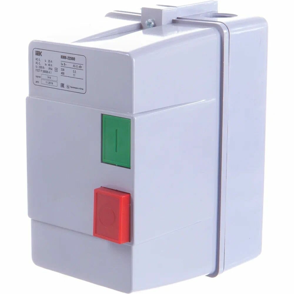 Контактор IEK КМИ-22560 25А 220В/АС3 IP54 ИЭК KKM26-025-220-00