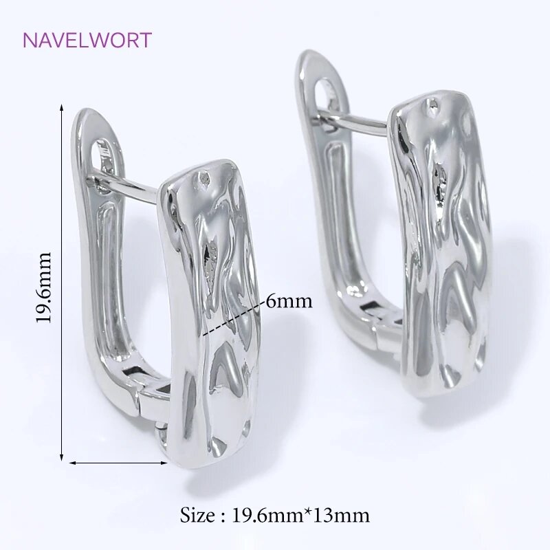 NAVELWORT Позолоченные латунные швензы с цирконами 2 pairs, Rhodium Plated