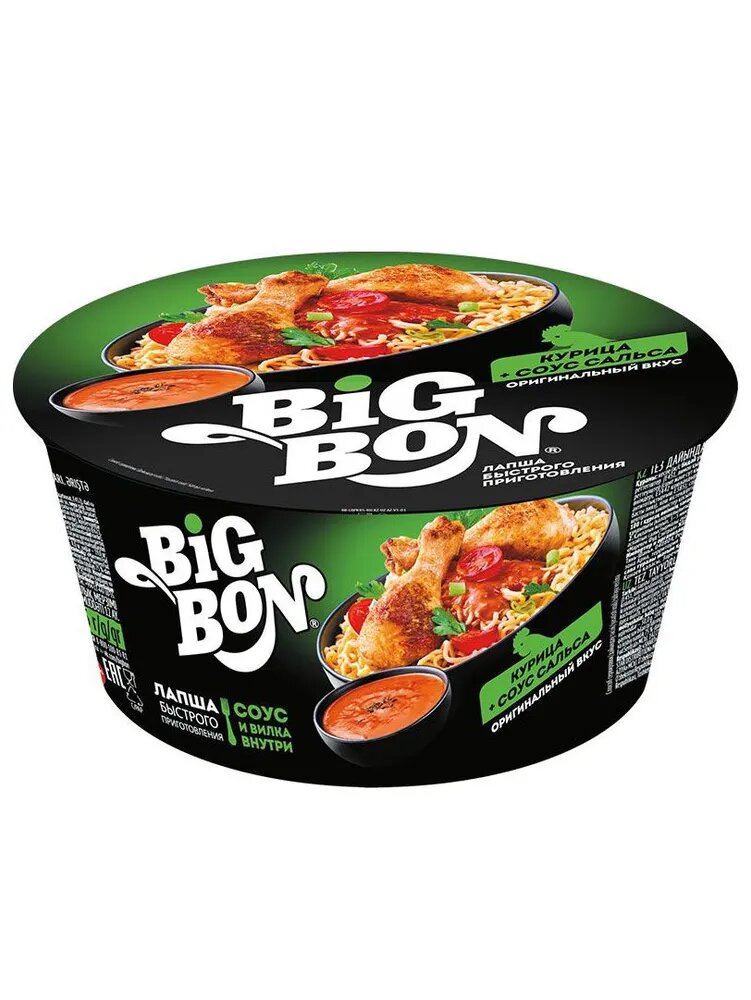 Лапша быстрого приготовления BIGBON Курица в соусе Сальса, 85 г