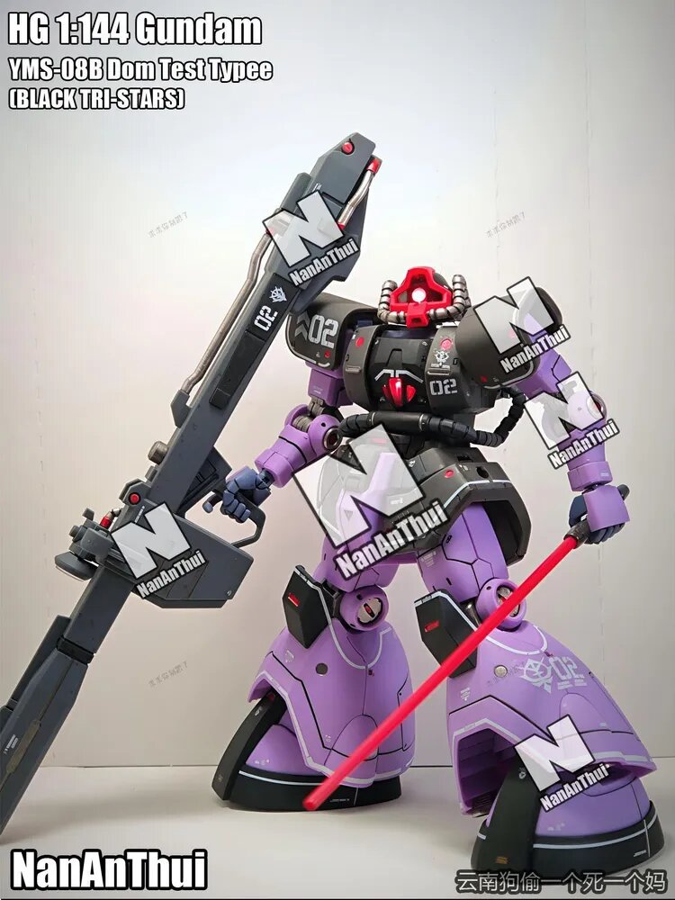 Модель фигурки-пазла, Gundam, HG 1:144 YMS-08B Dom Test Typee (BLACK TRI-STARS), ZAKU, Высококачественная модель, Поставляется с бесплатными наклейками