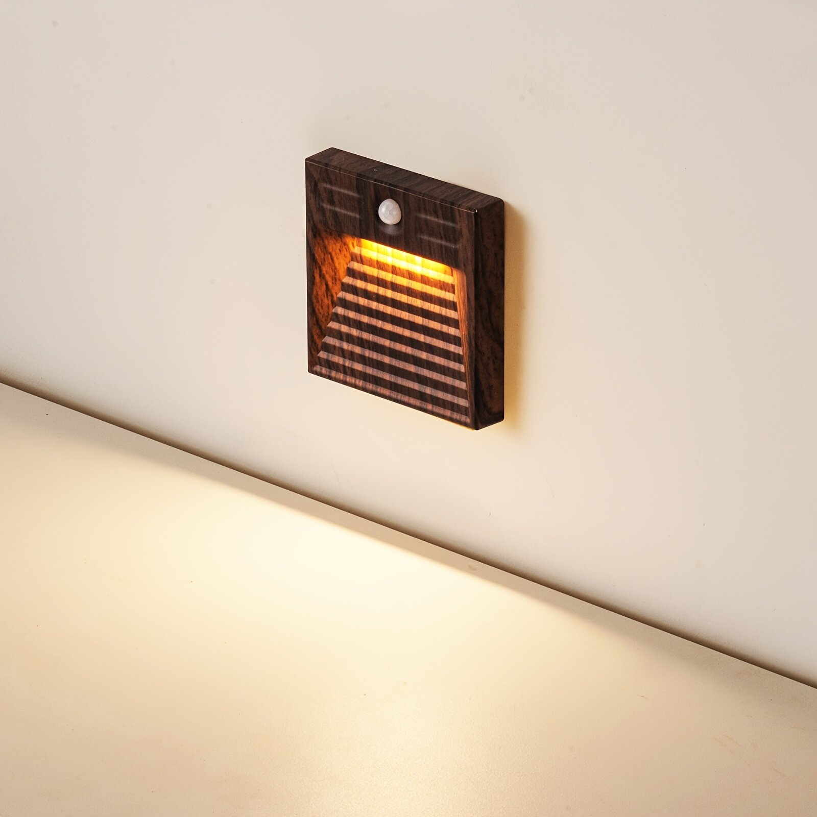 Настенный светильник с датчиком движения, USB/TYPE-C, диммируемый, цвет орех, для кухни, прикроватный, для шкафа, стола, стула, дивана