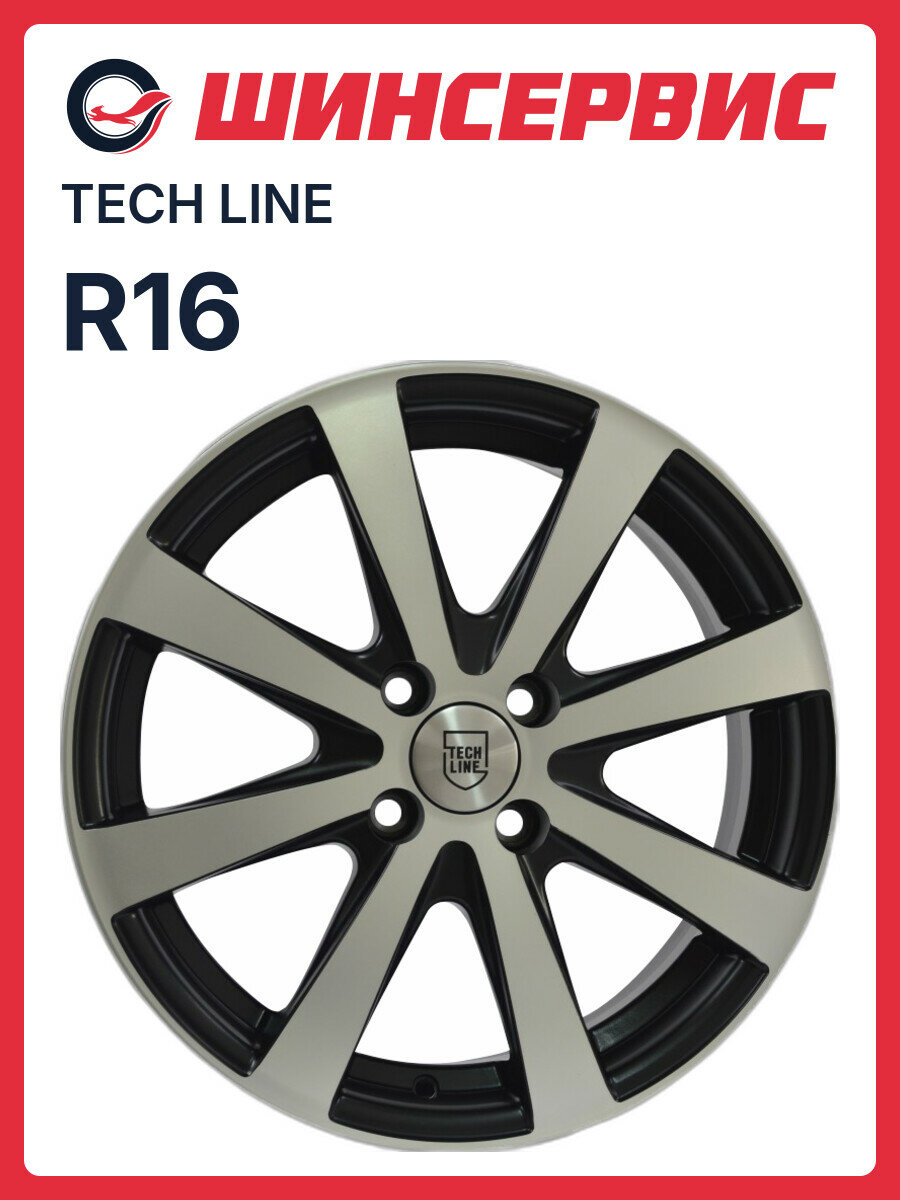 Литой колесный диск Tech Line 634 R16x6J 4x114.3 ET40 ЦО67.1 для автомобиля